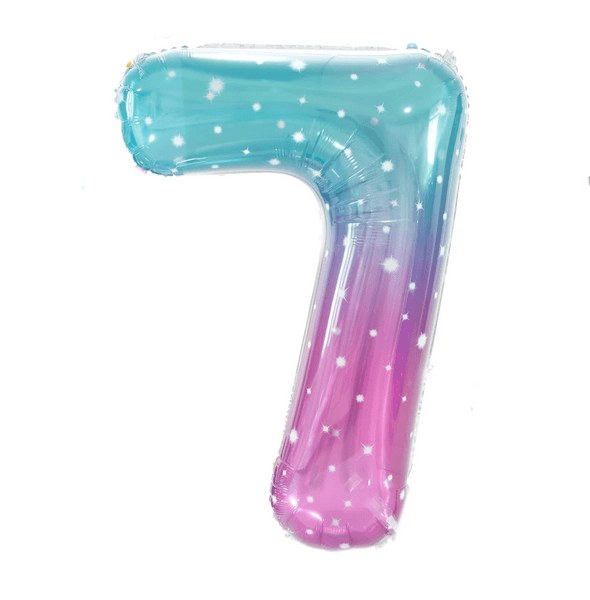 Large Number 7 Foil Balloon - Ombre - Party Palace